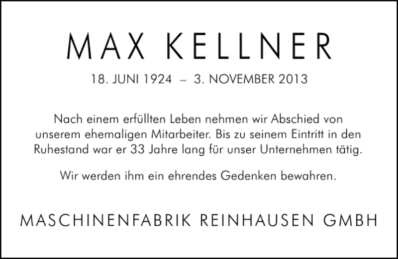 Traueranzeigen von Max Kellner | Mittelbayerische Trauer