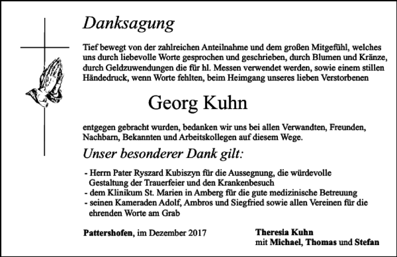 Traueranzeigen von Georg Kuhn | Mittelbayerische Trauer