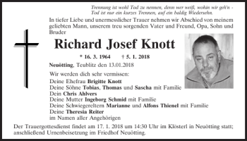 Traueranzeigen von Richard Josef Knott | Mittelbayerische Trauer