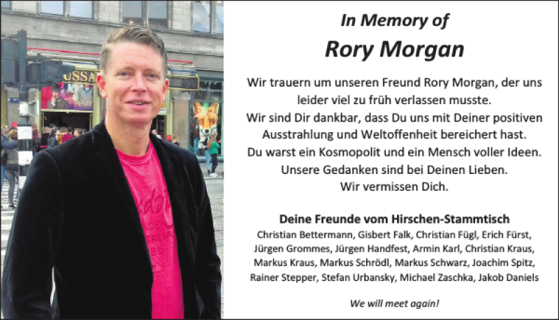 Traueranzeigen von Rory Morgan | Mittelbayerische Trauer