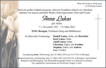 Gedenkkerzen von Anna Lukas | Mittelbayerische Trauer