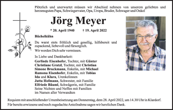 Traueranzeigen von Jörg Meyer | Mittelbayerische Trauer