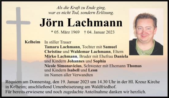 Traueranzeigen von Jörn Lachmann | Mittelbayerische Trauer