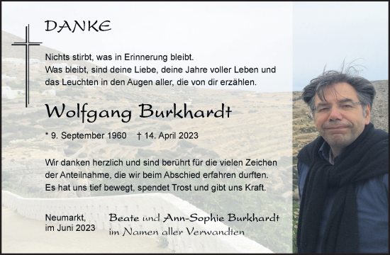 Traueranzeigen von Wolfgang Burkhardt | Mittelbayerische Trauer