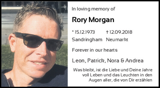 Traueranzeigen von Rory Morgan | Mittelbayerische Trauer