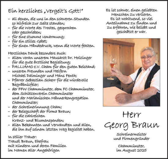 Traueranzeigen von Georg Braun | Mittelbayerische Trauer